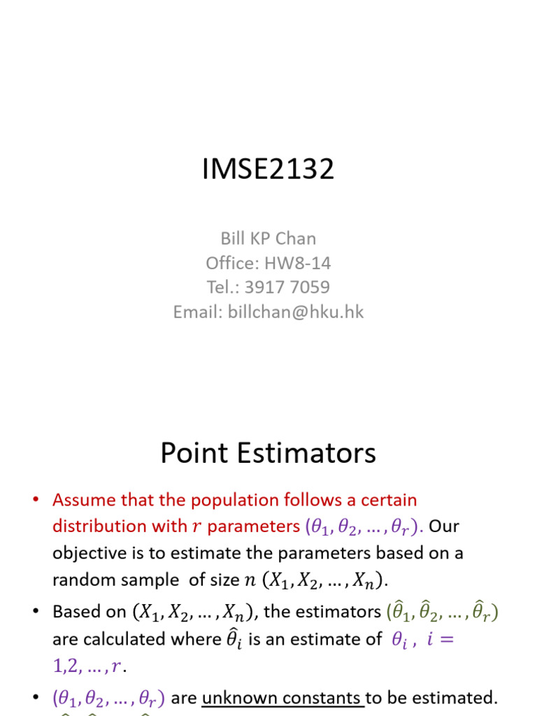 Lecture 04 | PDF | Estimation Theory | Applied Mathematics
