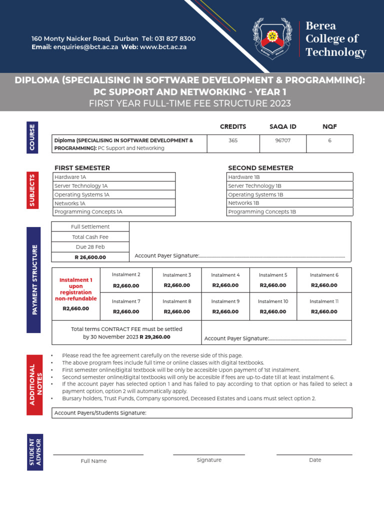 2023 BCT Diploma (Specialising in Software Development & Programming ...