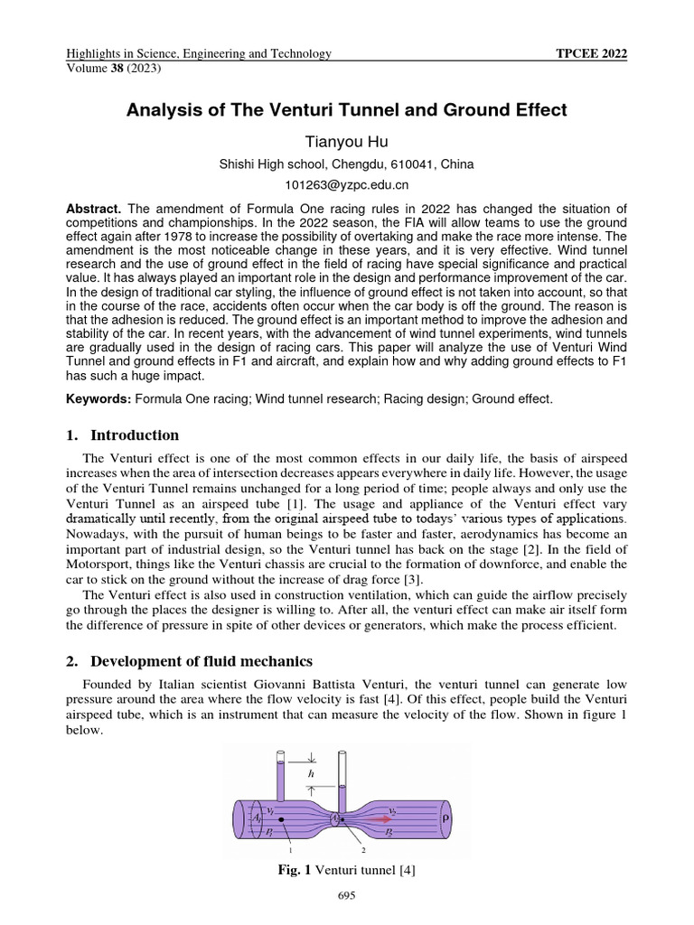 Venturi Tunnels and F1 Ground Effect | PDF | Buoyancy | Chemical ...