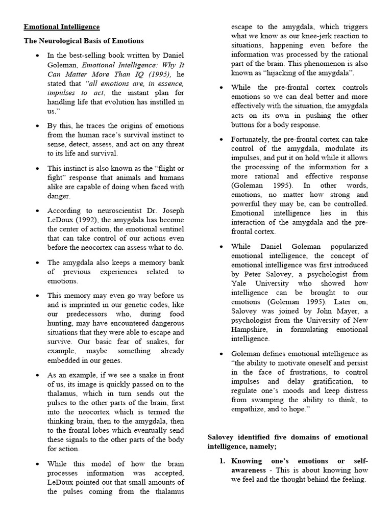 Emotional Intelligence | PDF | Emotions | Emotional Intelligence