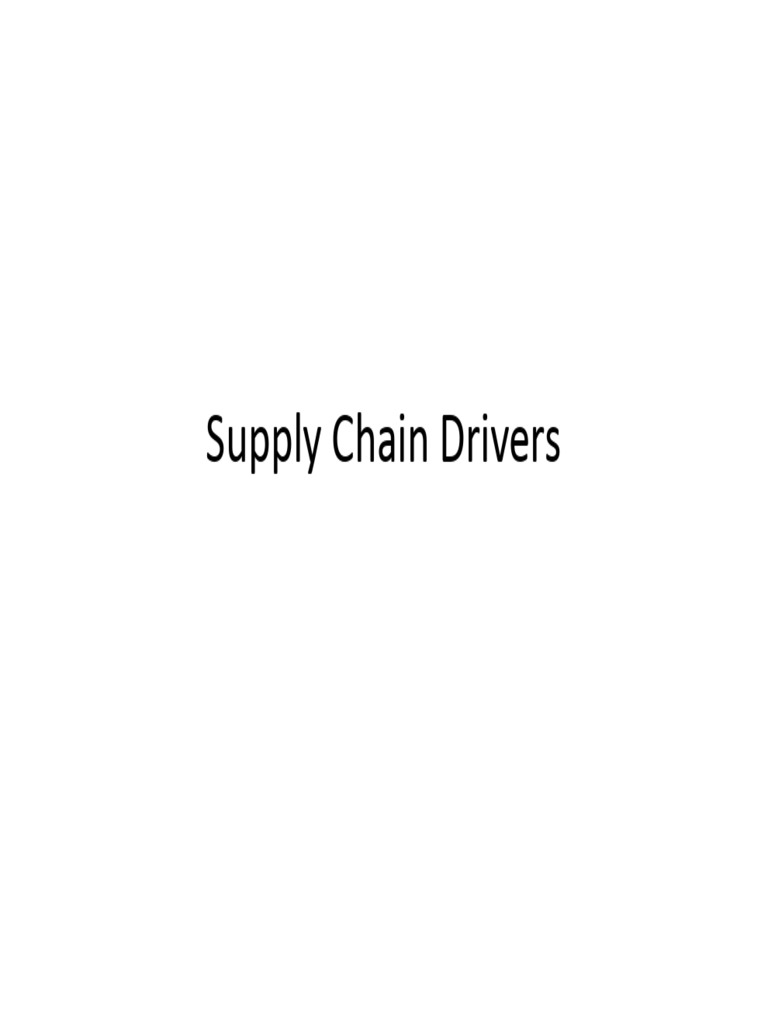 Supply Chain Drivers Pdf Supply Chain Supply Chain Management