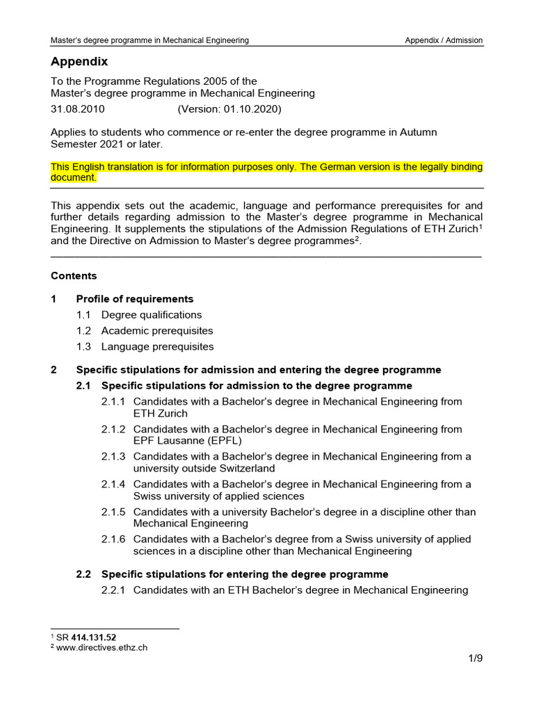 MSC Mechanical Engineering Appendix | PDF | Academic Degree ...