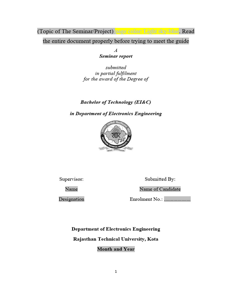 Seminar Report Guidelines | PDF | Image Resolution