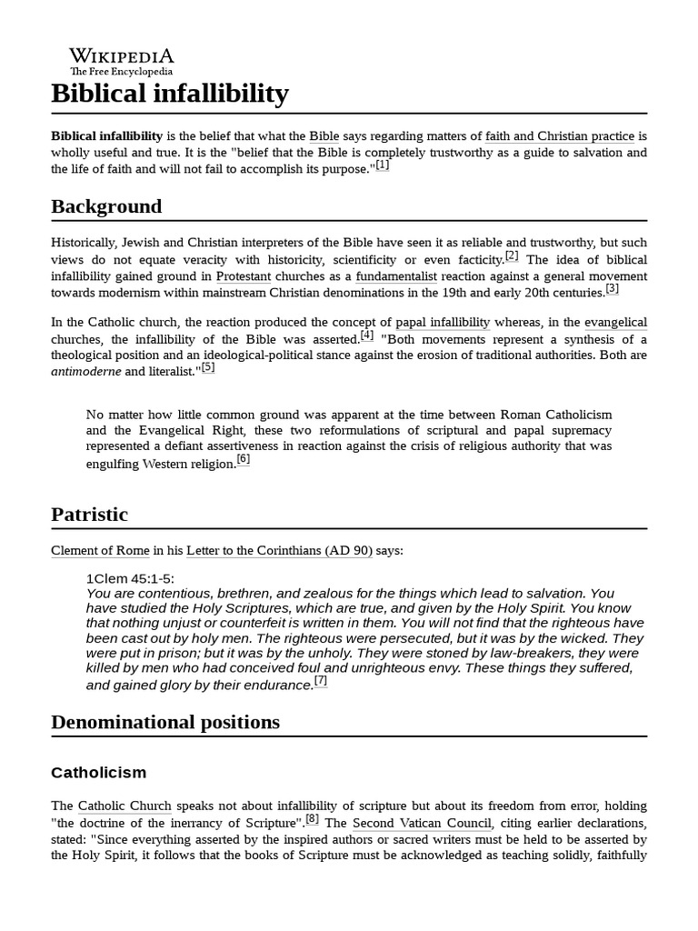 Biblical Infallibility | PDF | Biblical Inerrancy | Christian Movements
