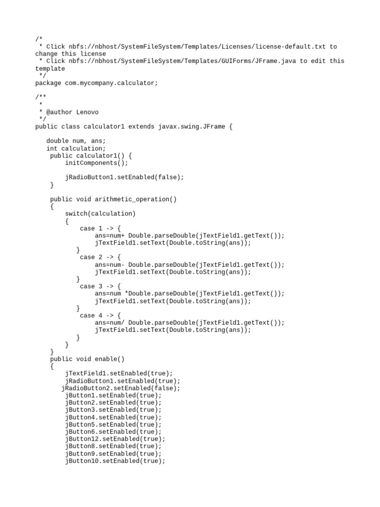 Calculator | PDF | String (Computer Science) | Java Platform