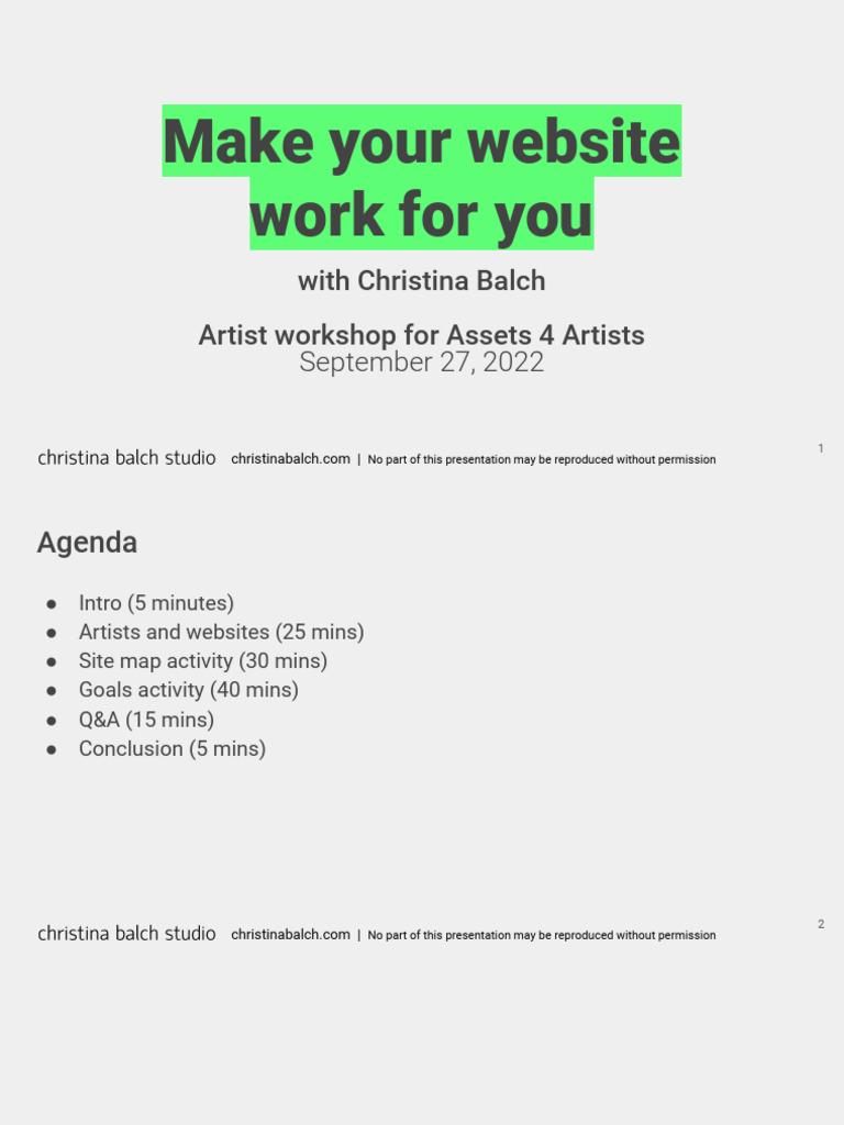 Make Your Website Work For You - Final Slide Deck 2022 | Download Free ...