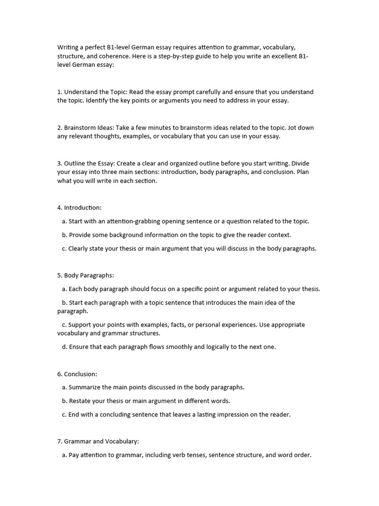 Writing A Perfect B1 | PDF | Essays | Paragraph