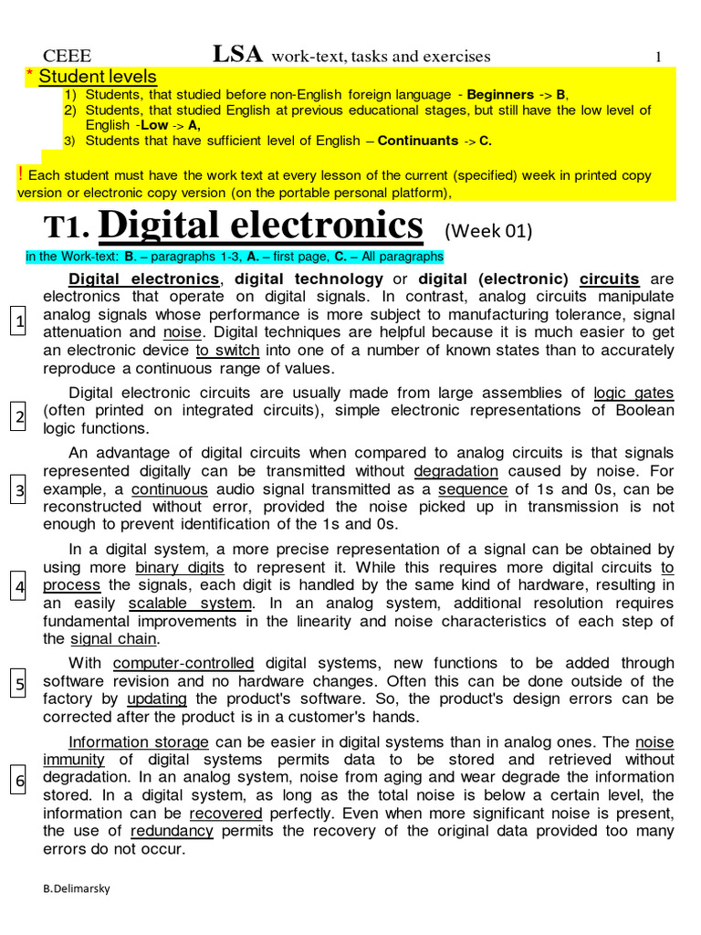 Digital Electronics Work-Text and Exercises | PDF | Digital Electronics ...