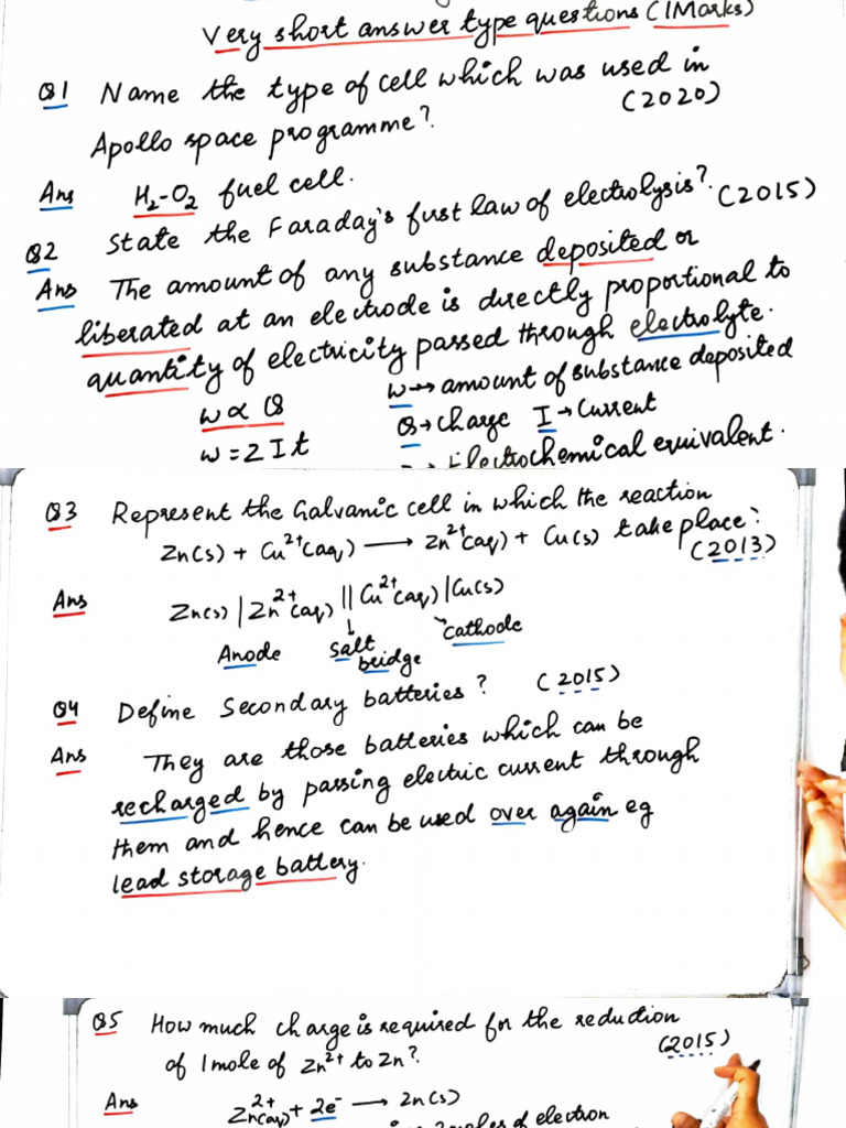 Electro Chemistry Pyq | PDF | Applied And Interdisciplinary Physics | Physical Chemistry