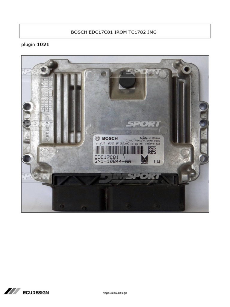 Bosch Edc17c81 Irom tc1782 JMC | PDF