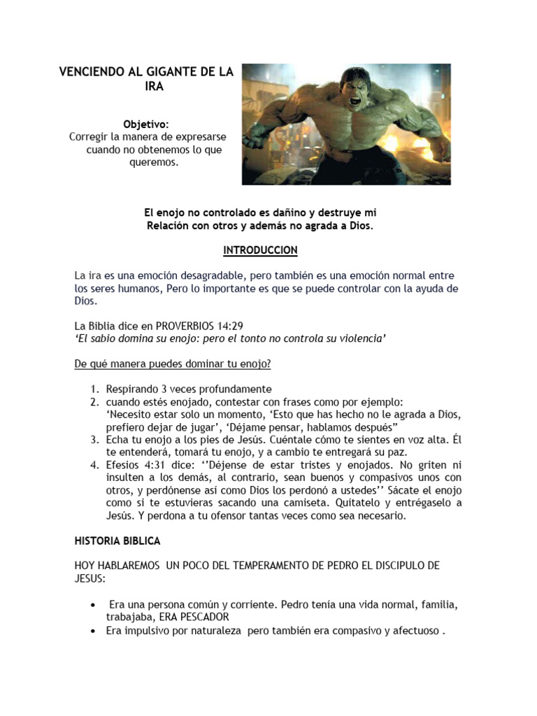 Venciendo Al Gigante de La Ira Clase 4 G.F. | Descargar gratis PDF ...