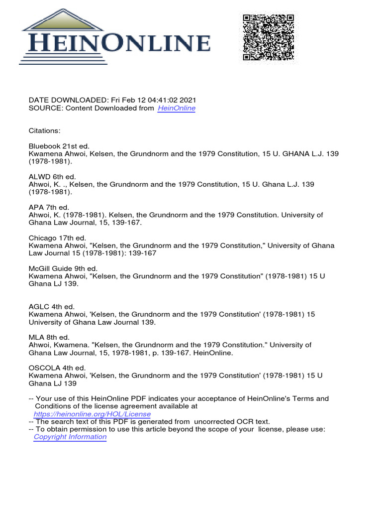 Ahwoi, Kelsen, The Grundnorm | PDF | Jurisprudence | Justice