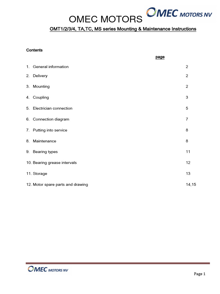 OMEC Motors | PDF | Electric Motor | Belt (Mechanical)