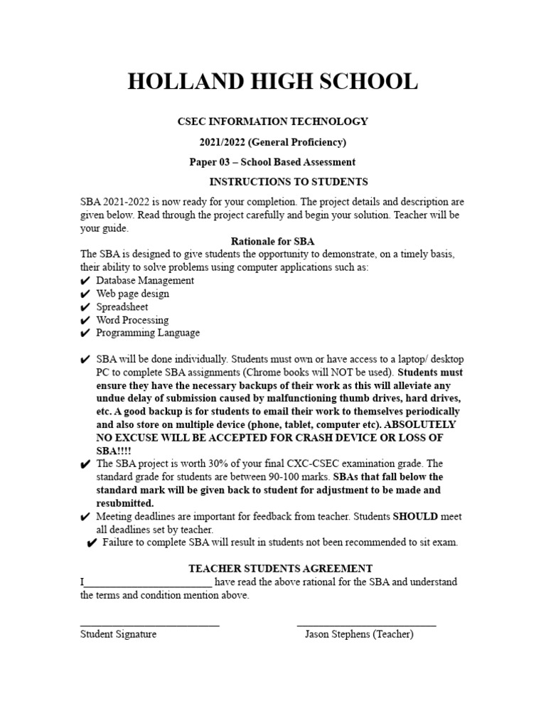 Information Technology Sba 2021-2022 | PDF | Spreadsheet | Algorithms