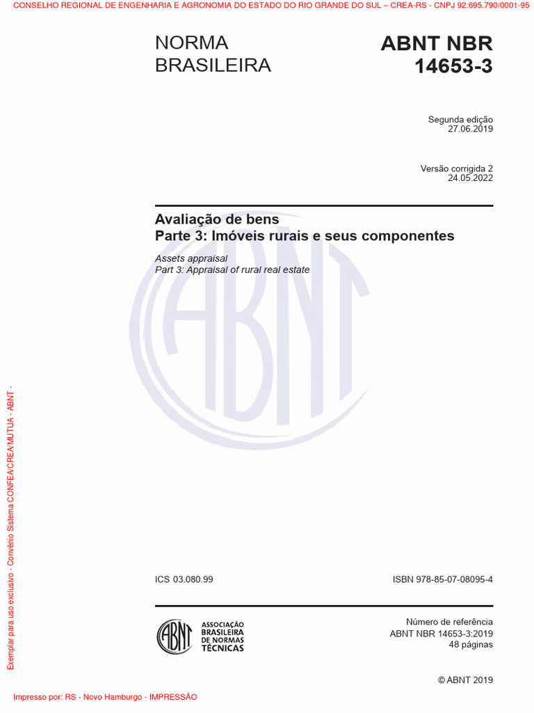 ABNT NBR 14653 3 2019 Versao Corrigida 2 2022 | PDF | Engenharia | Science