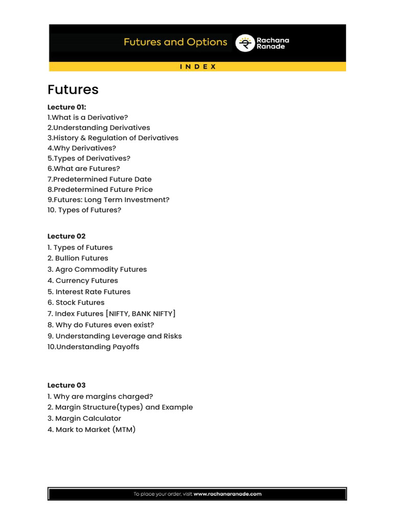 Futures and Options Index | PDF