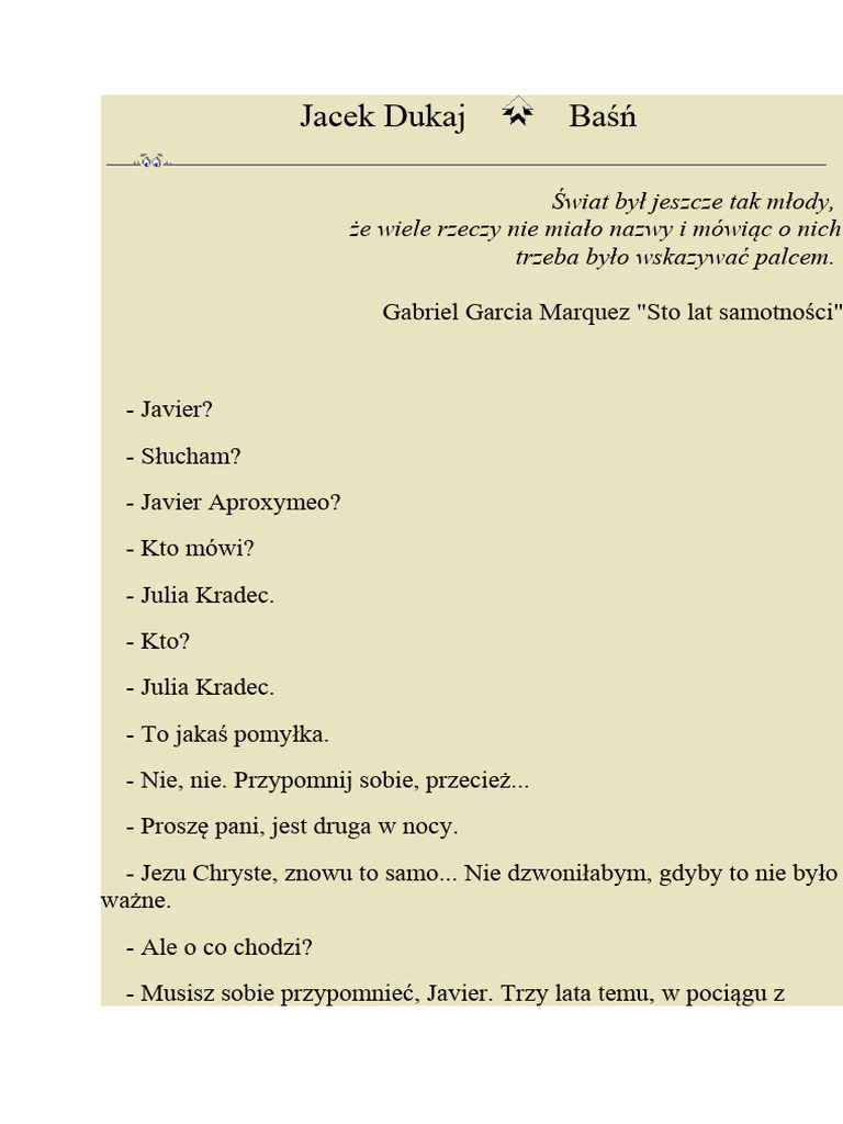 Dukaj Jacek - Baśń | PDF