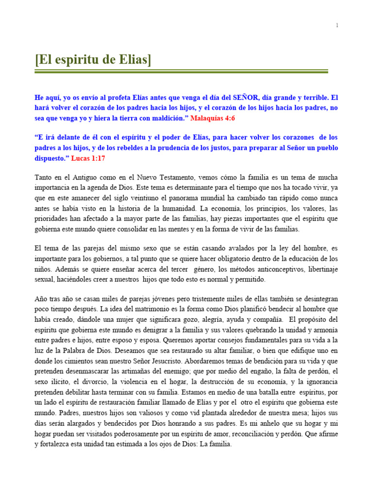 El Espiritu de Elias | PDF