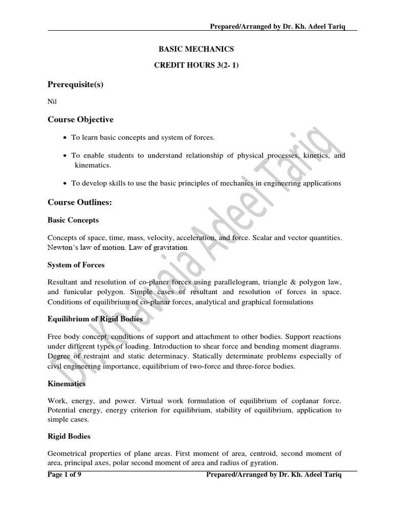 Basic Mechanics 1 | PDF | Force | Euclidean Vector
