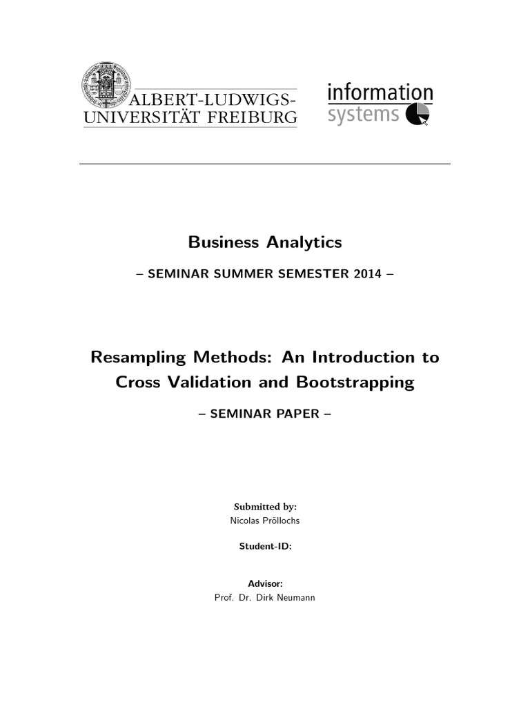 Resampling Methods | PDF | Cross Validation (Statistics) | Bootstrapping (Statistics)