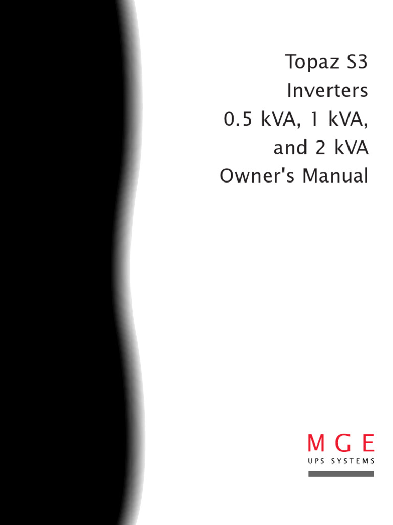 Topaz S3 Inverters 0.5 kVA, 1 kVA, and 2 kVA Owner's Manual | PDF | Power Inverter | Alternating ...