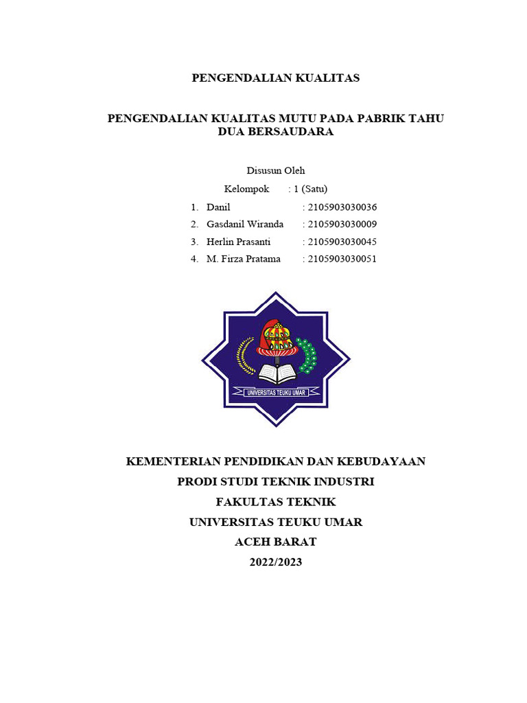 Pengendalian Kualitas Kelompok 1 | PDF