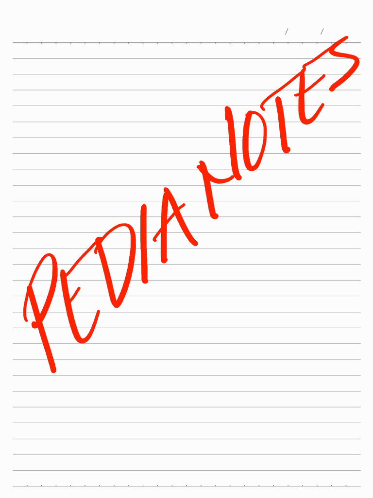 Pedia Notes - 112923 | PDF | Dehydration | Saline (Medicine)