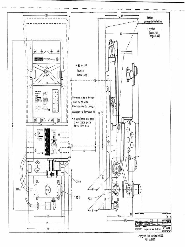 09-VISATRON - VN215-87 - Croquis de Dimensiones | PDF