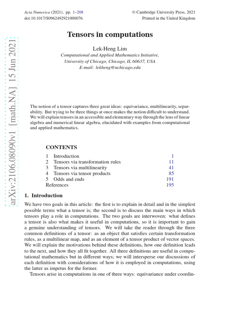 Tensor | PDF | Tensor | Eigenvalues And Eigenvectors