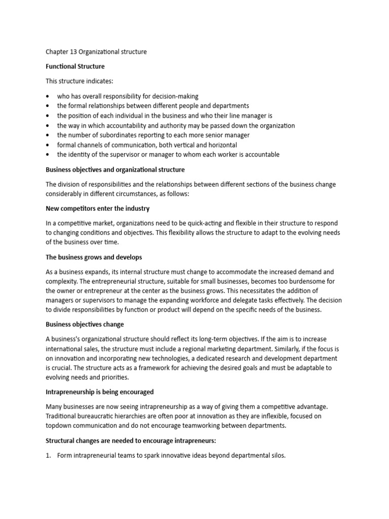 Chapter 13 Organizational Structure | PDF | Organizational Structure ...