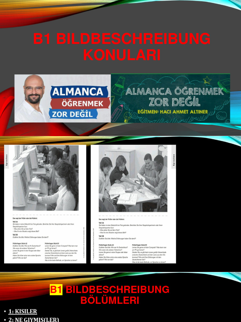 A2 - B1 DTZ Telc Bildbeschreibung Sınavda Çıkan TEMA Konuları | PDF