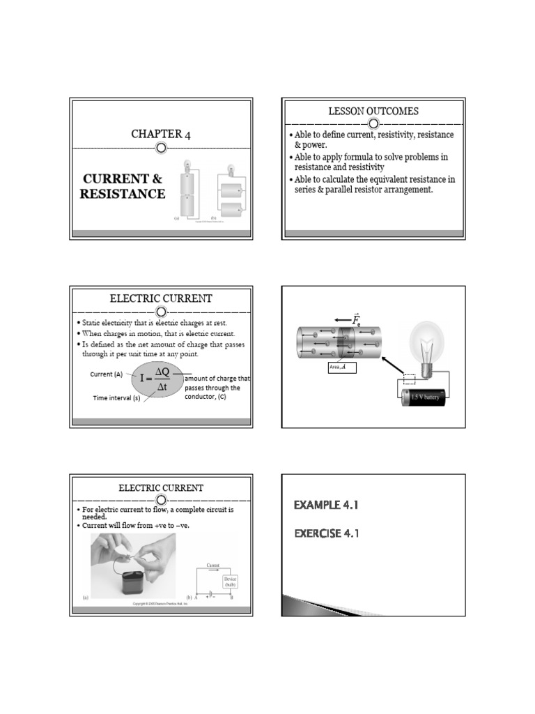 Chap 4 - Current and Resistance | PDF | Electrical Resistivity And Conductivity | Electrical ...