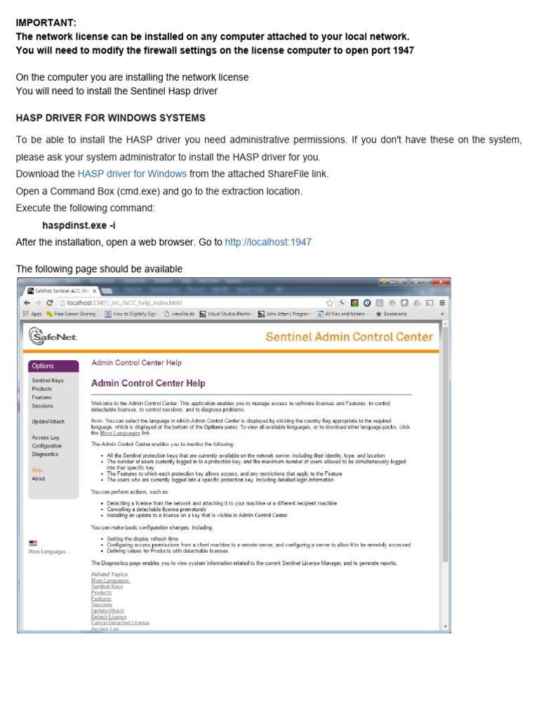 SoftLock Basic Instructions For Network License | PDF | Online And Offline | World Wide Web