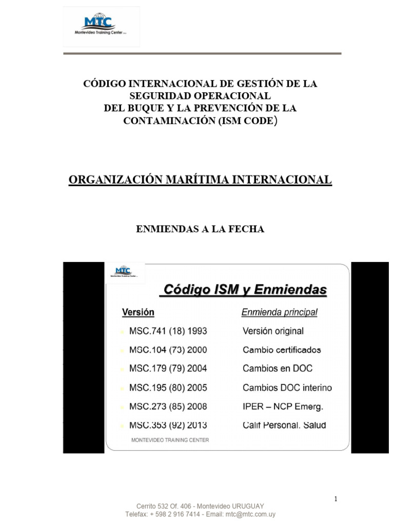 MTC Codigo ISM y Enmiendas (1993-2013) | PDF | Auditoría | Uruguay
