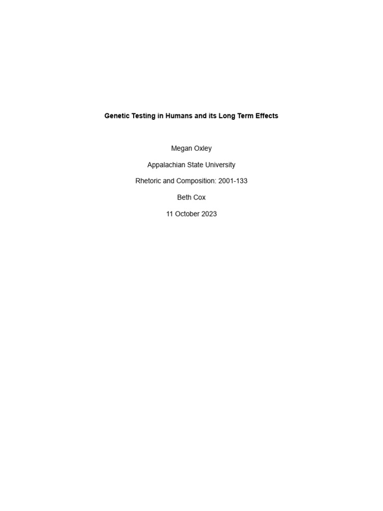 Genome Testing in Humans and Its Effects - Edited | Download Free PDF ...