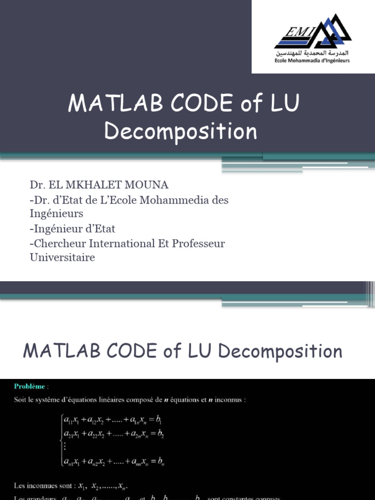 Decomposition Lu | PDF