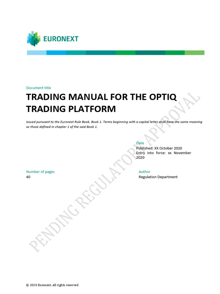 Appendix+3+ +Trading+Manual | PDF | Order (Exchange) | Securities (Finance)