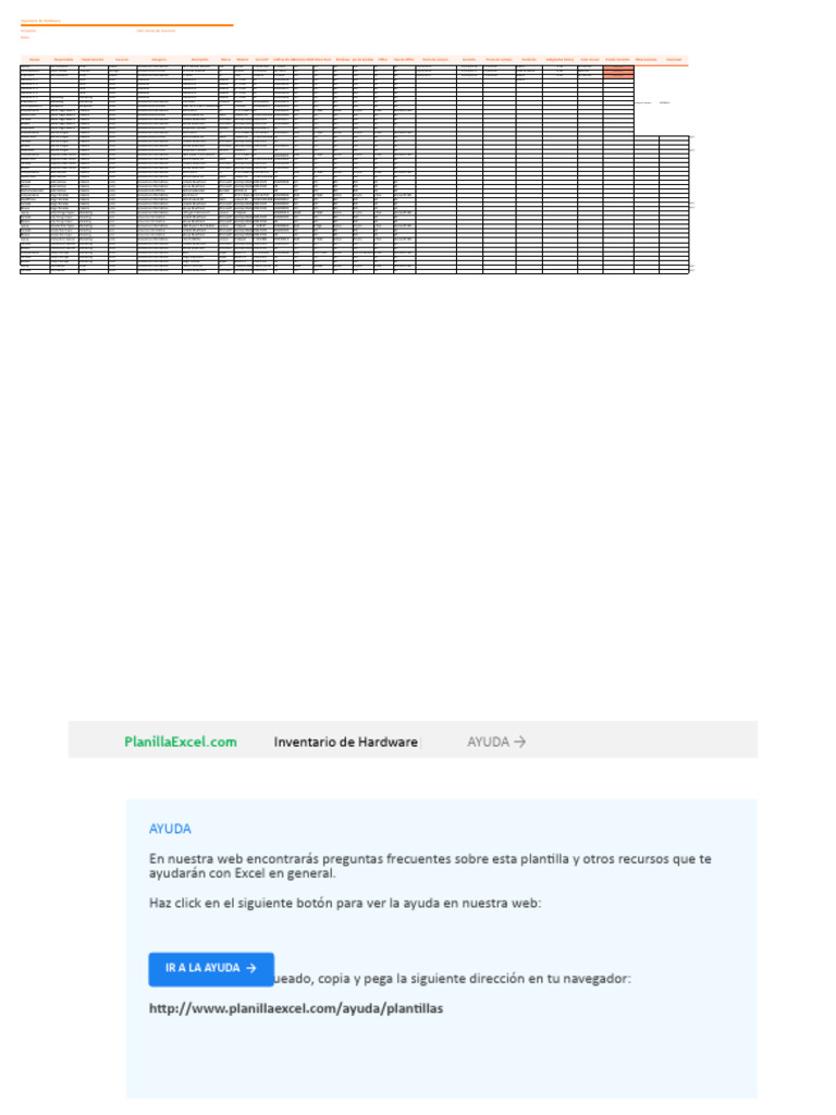 Inventario de Hardware en Excel | PDF | Computadora de escritorio ...
