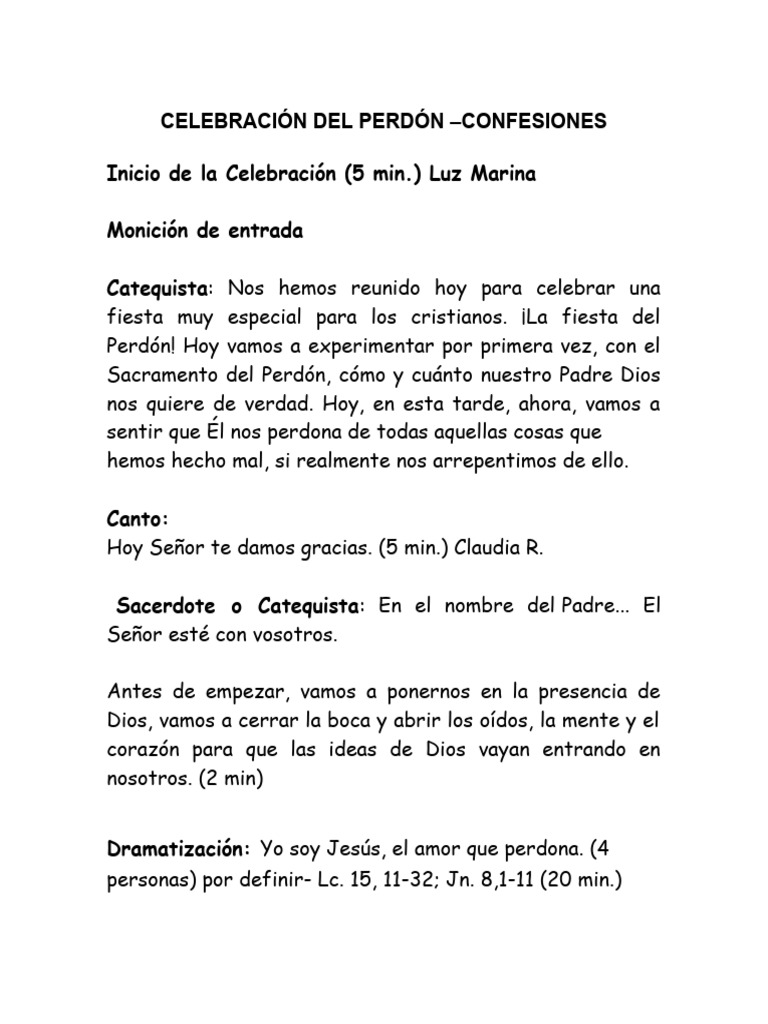 Fiesta del Perdón: Celebración Penitencial | PDF