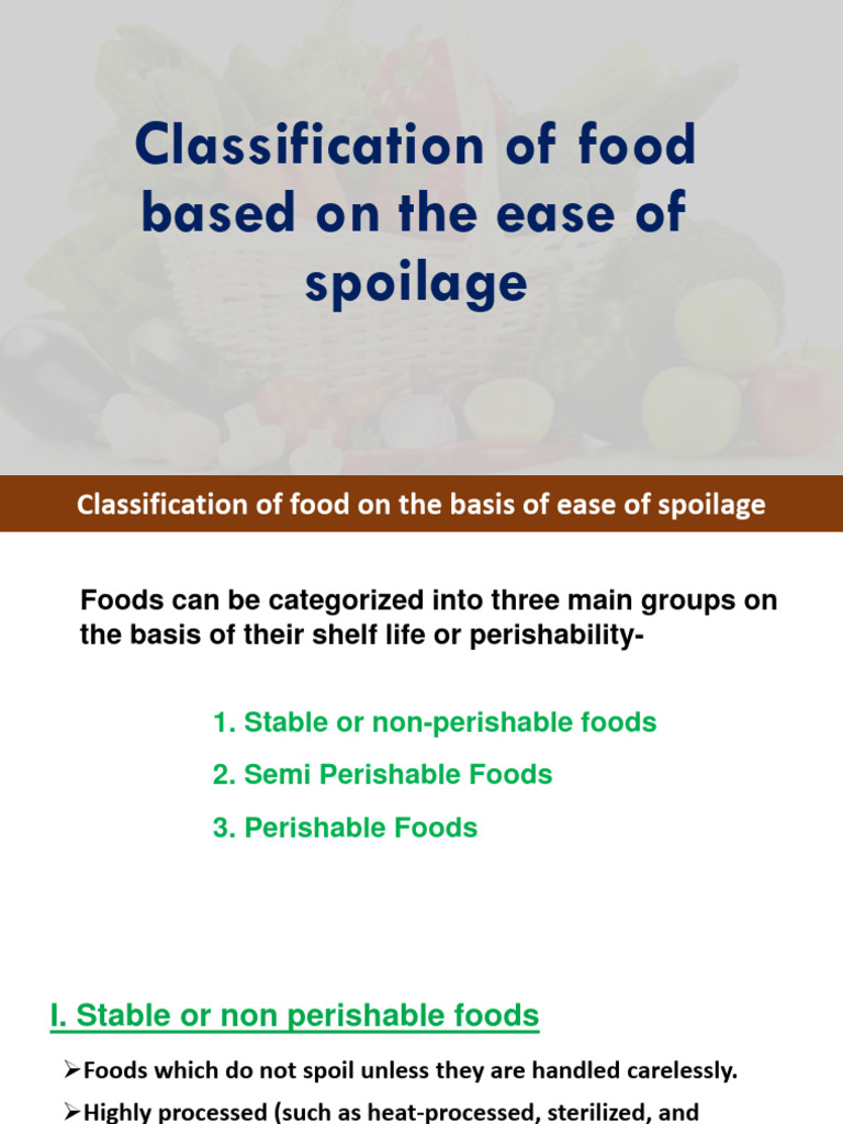 Food Classification by Shelf Life | PDF