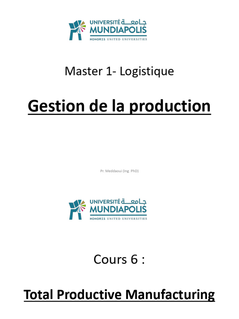 Introduction à la TPM et SMED | PDF