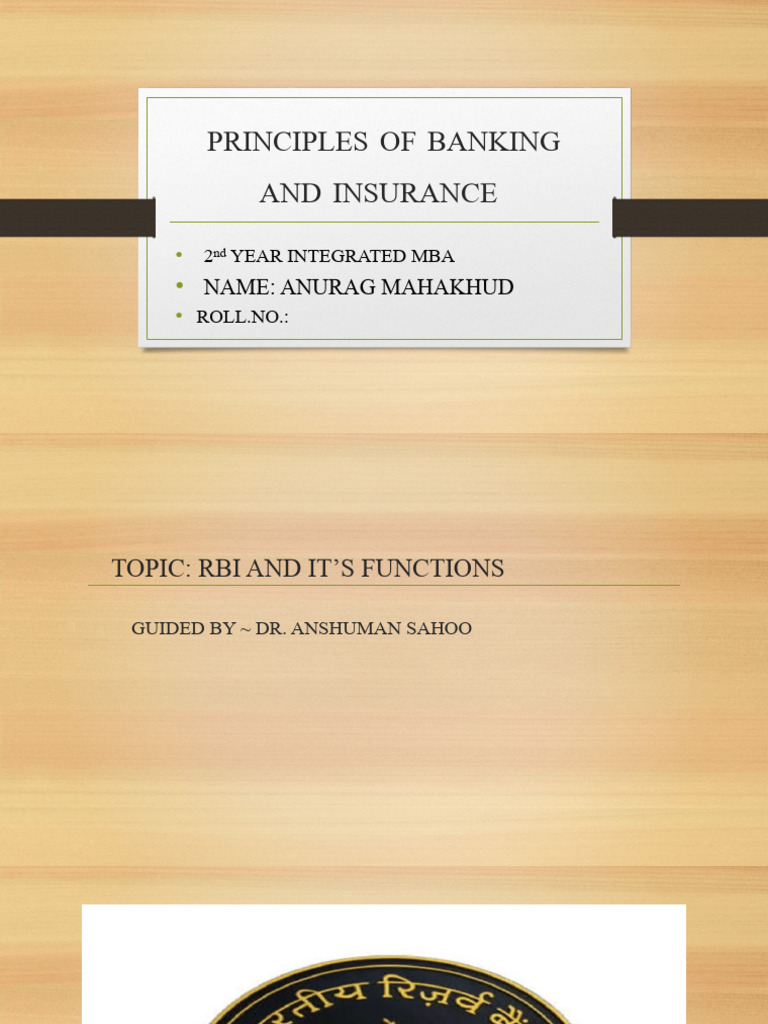 Pbi Presentation | PDF | Reserve Bank Of India | Banks