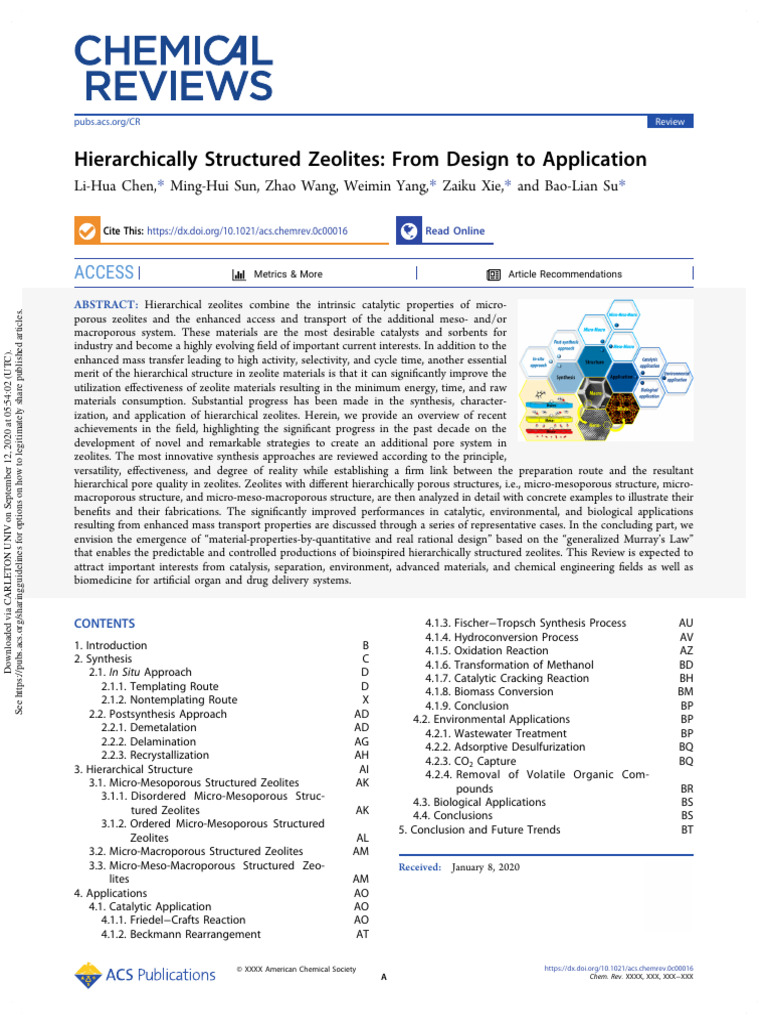 10 1021@acs Chemrev 0c00016 | PDF | Zeolite | Catalysis