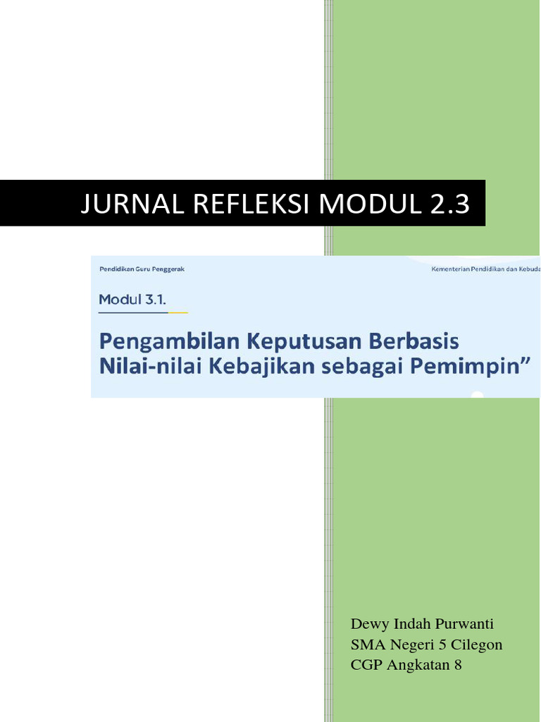 Jurnal Refleksi Modul 3 1 Pdf