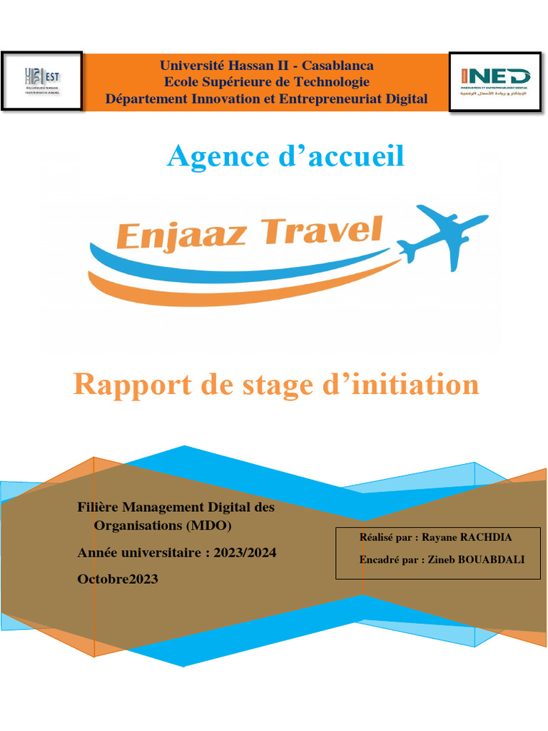 Rapport Final D'enjaaz Travel | PDF | Gestion de la relation client ...