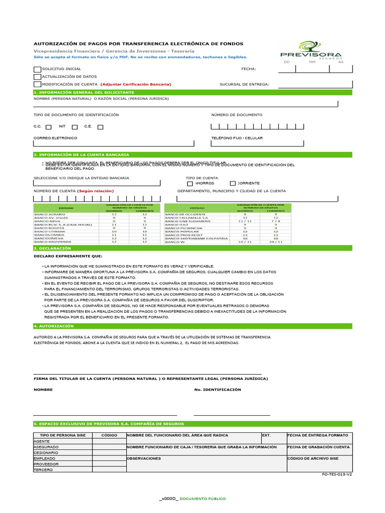 Autorización de Pagos Por Transferencia Electrónica de Fondos | PDF | Seguro | Bancos