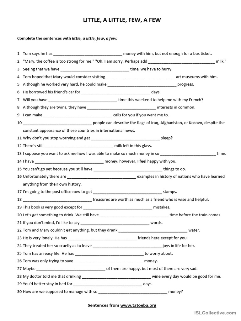 Little, A Little, Few, A Few | PDF