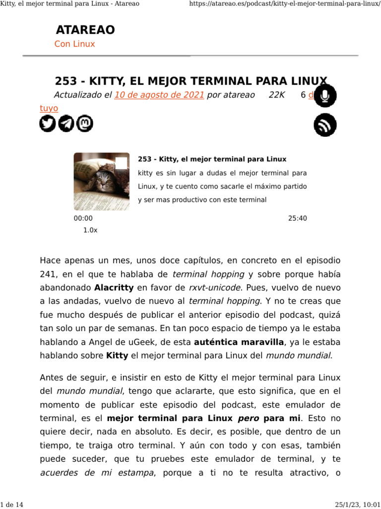 Kitty, El Mejor Terminal para Linux - Atareao | PDF | Ventana ...