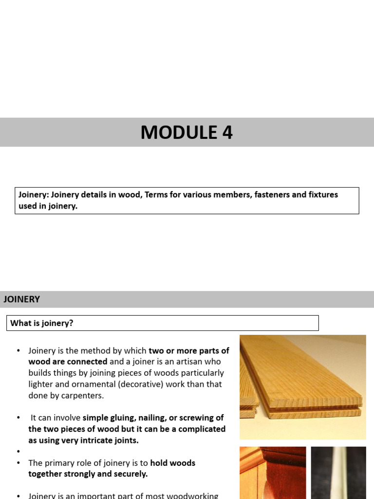 Module 4 - Joinery - s3 | PDF