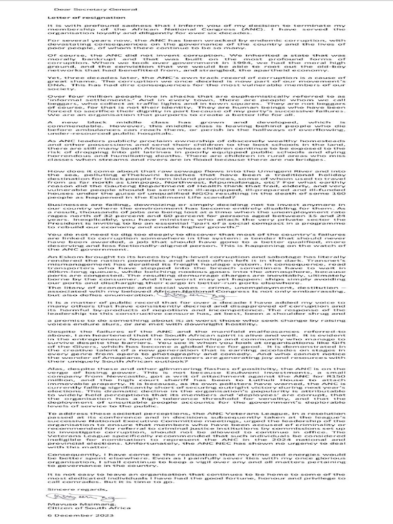 Mavuso Msimang ANC Scribs 2 | PDF